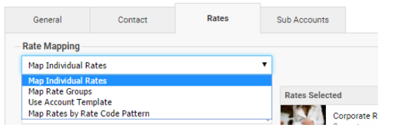 SHR BE-Different Rate Mapping types on Corporate Rates with SHR BE