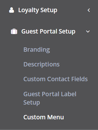 CRM-Guest Portal - Custom Menu Configuration