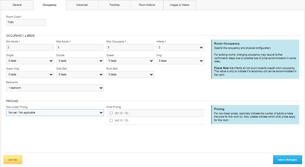 SHR BE-Differences between Child and Infant Pricing Settings