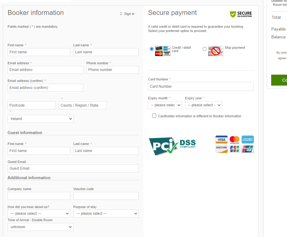 SHR BE-Details Page Guest Information