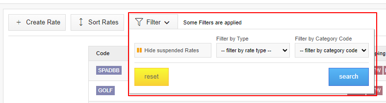 SHR BE-Browse Rates Screen Overview in SHR BE