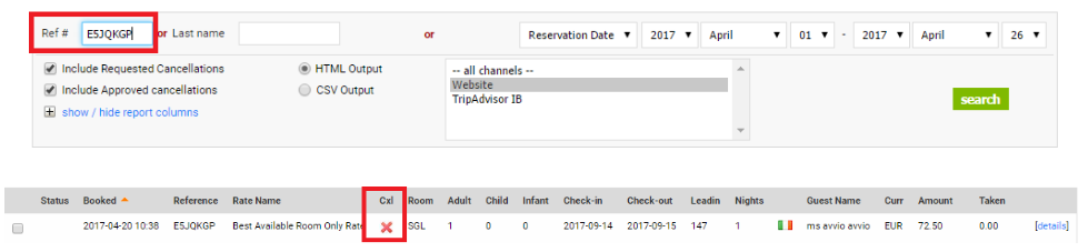 SHR BE-How to know if a reservation is cancelled in SHR BE