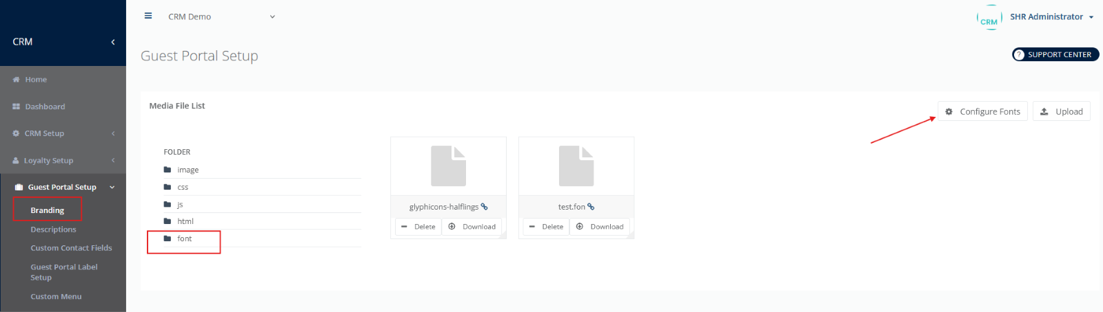 CRM-Enhanced Template Designer - Fonts