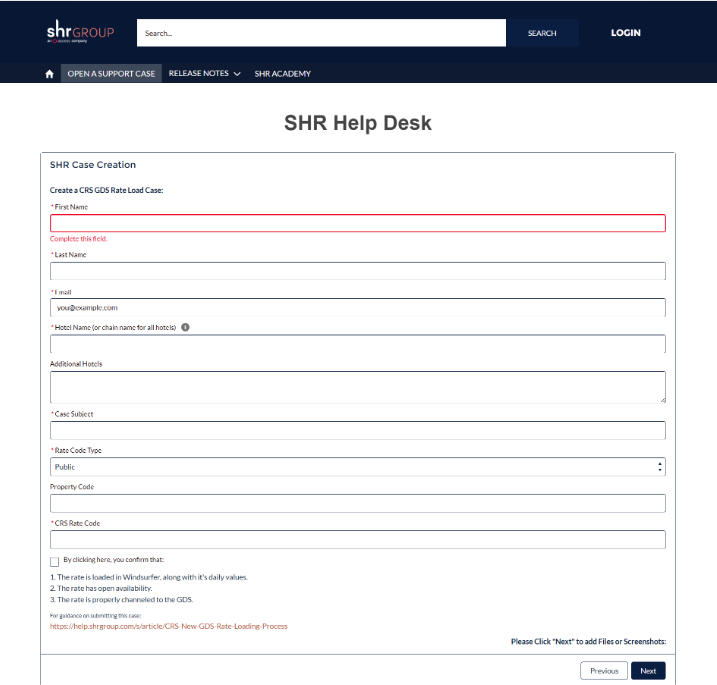 CRS-GDS Rate Loading Service