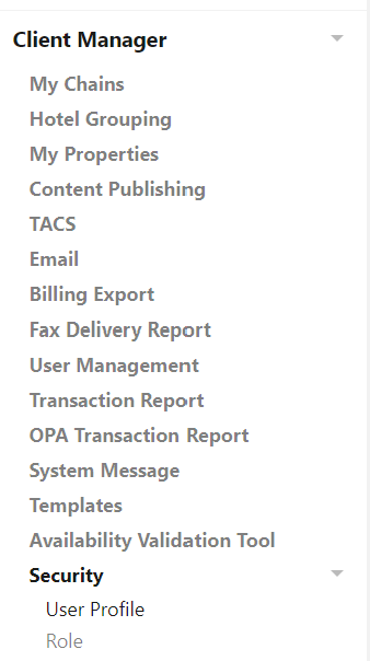 CRS-Client Level - Security Menu