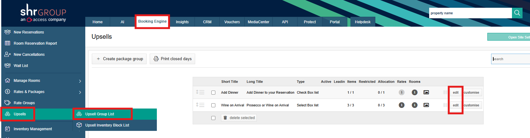 SHR BE-Preventing an Upsell from Appearing on Specific Rates/Rooms