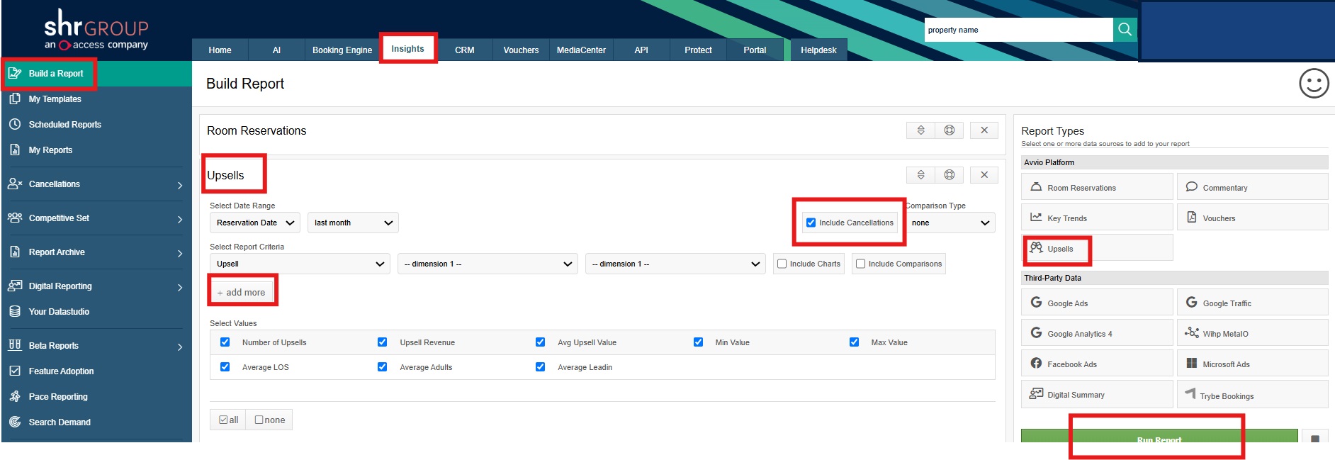 SHR BE-Running a Report on Upsells