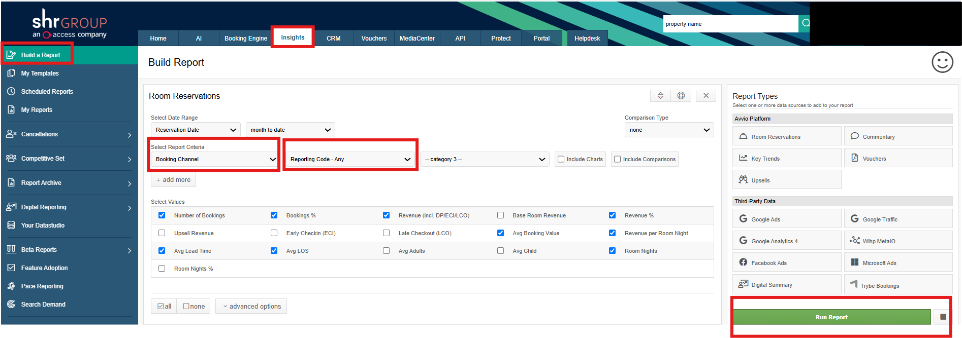 SHR BE-Corporate Reservation Reports in SHR BE
