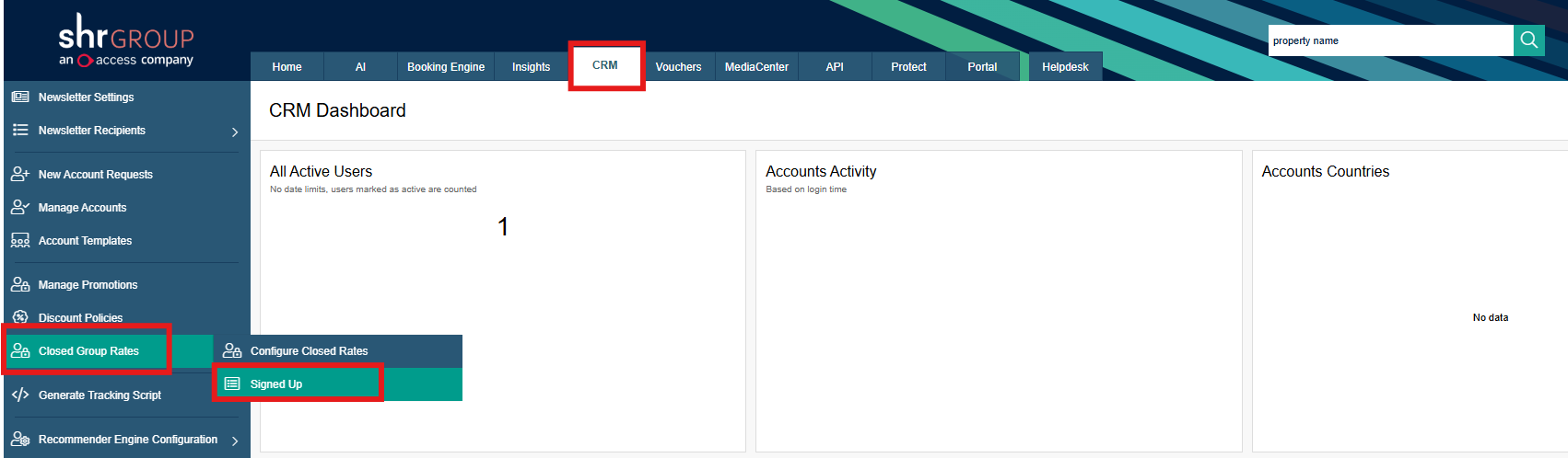 SHR BE-Exporting Closed User Group Signups in SHR BE