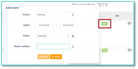 RMS-Management > Rooms and Rooms Out of Order