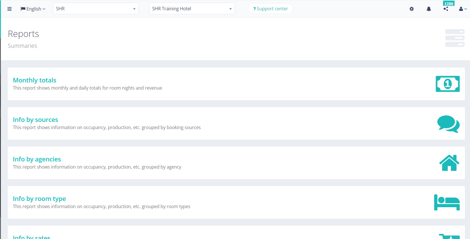 RMS-Data Center > Reports
